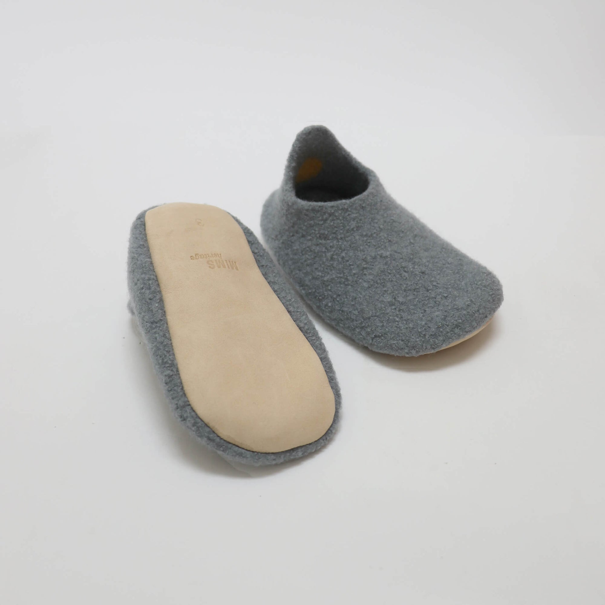 Kids Merino Wool Slippers - Grey Blue – Camomile London