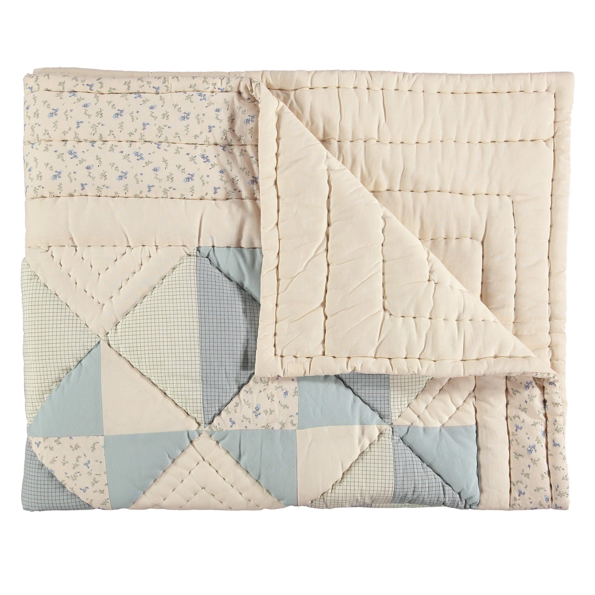 Limited Edition - Reversible Bella patchwork hand quilted blanket – Camomile London